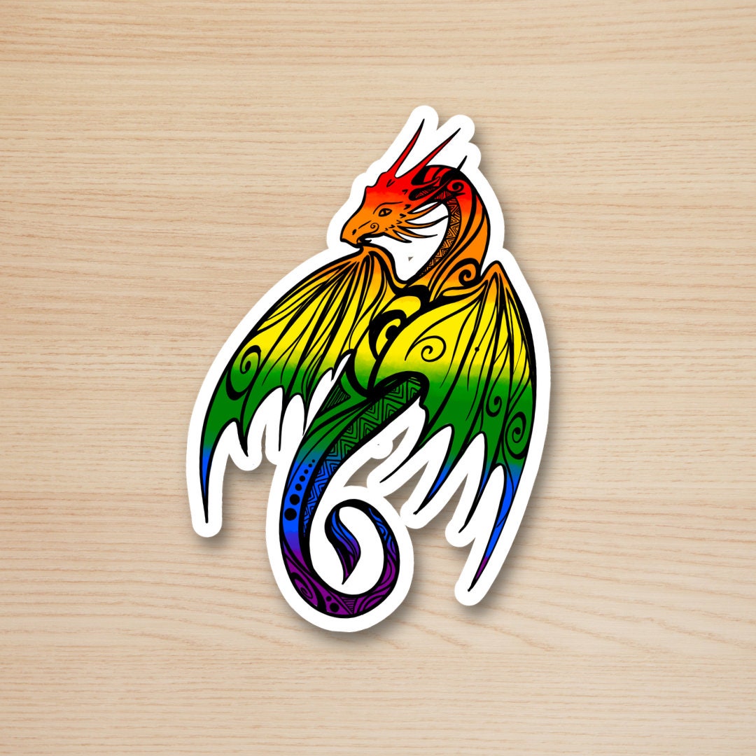 Pride Rainbow Dragon Sticker - Etsy