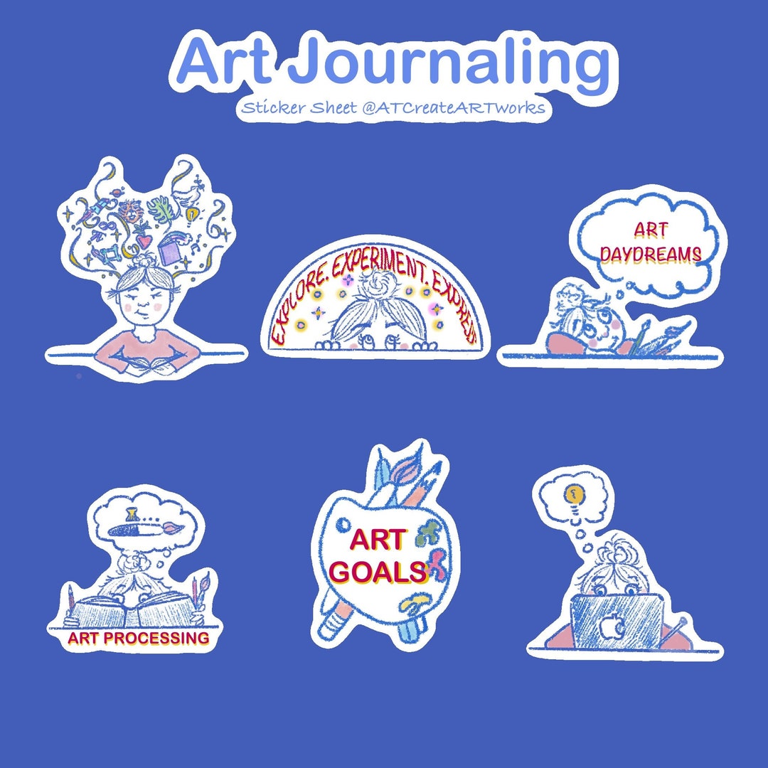 Art Journaling Digital Stickers by Atcreateartworks | Printables for ...