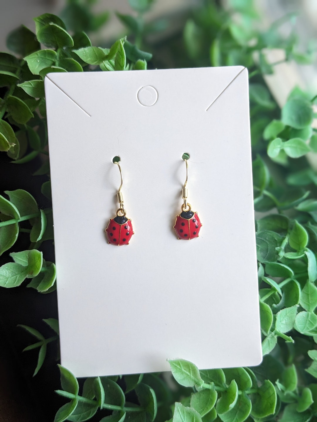 Little Tiny Ladybug Stud Earrings, Red Enamel Ladybug Post Earrings ...