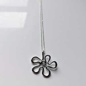 Y2k Necklace, Y2k Flower Necklace, Silver Necklace - Etsy