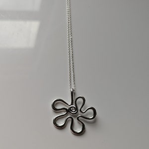 Y2k Necklace, Y2k Flower Necklace, Silver Necklace - Etsy