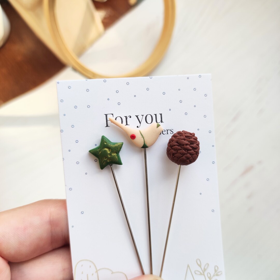 Set of Pins winter Needles Thread Tail Tucker - Etsy