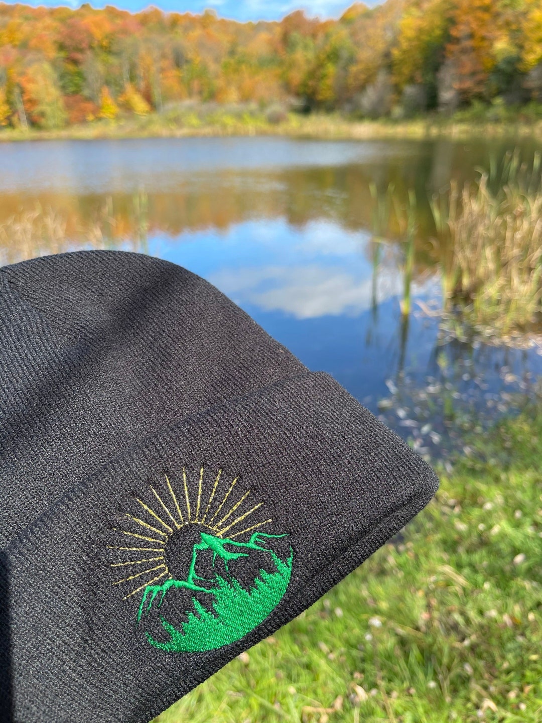 Shining Mountain Beanie Hat, Nature Lover Beanie - Etsy