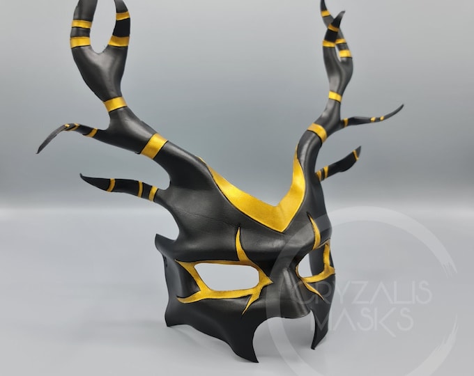 Black Leather Deer Mask Egyptian Mythology Adult Masks Burning Man ...