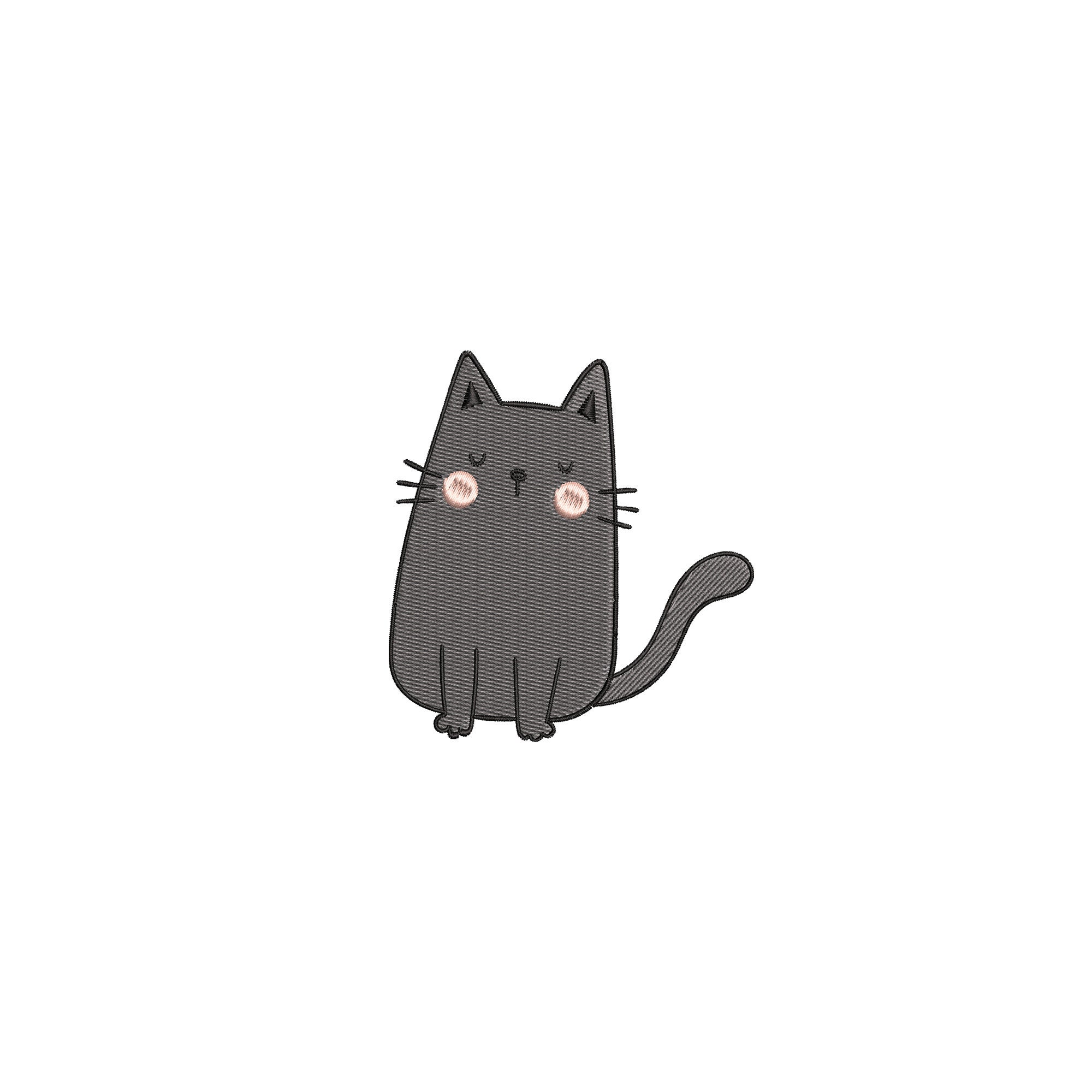 Cute Cat Embroidery Design Set 5 Pieces (~48x45mm-1,7"x1,7" & 99x95mm 3 ...