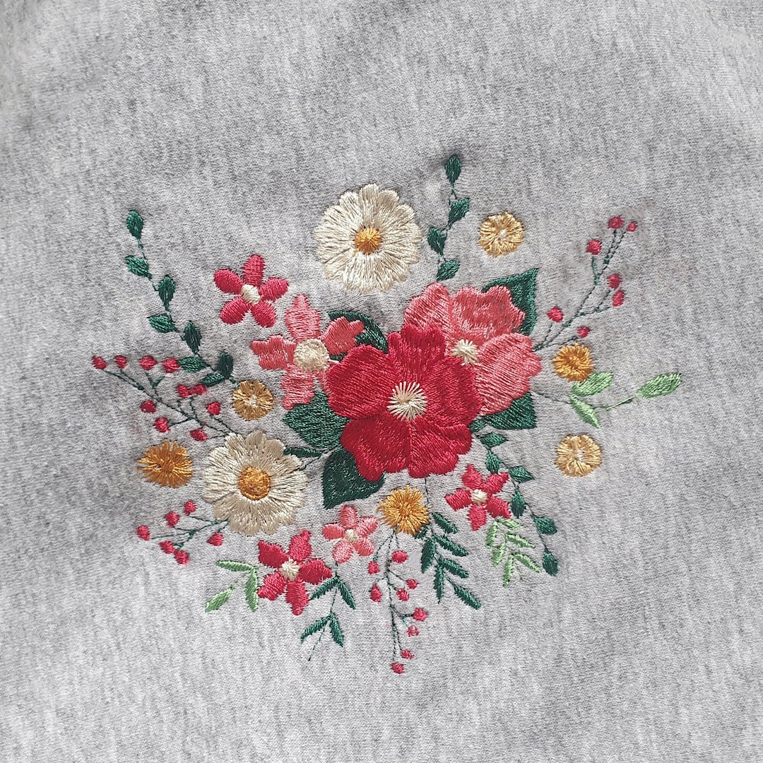 Beautiful Modern Flowers Embroidery Design | Floral Embroidery ...