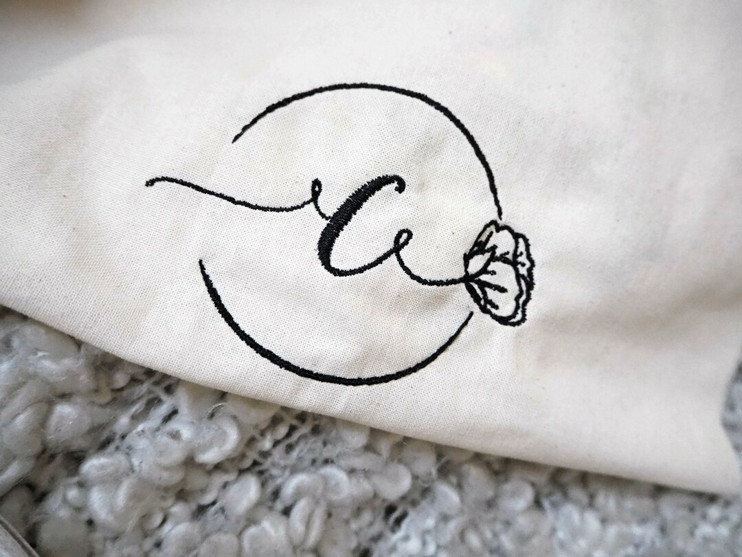 Letter Machine Embroidery "c" 10cm / 4", Floral Letter, Embroidery ...