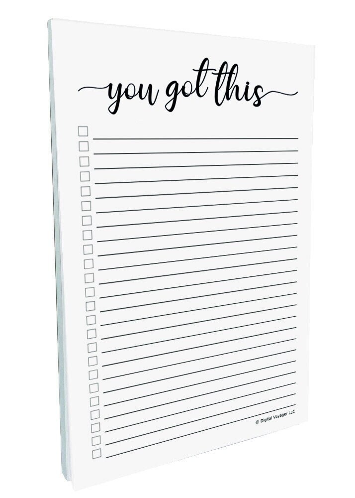 You Got This fancy to Do List Tear off Notepad, Daily Note Memo Pad for ...
