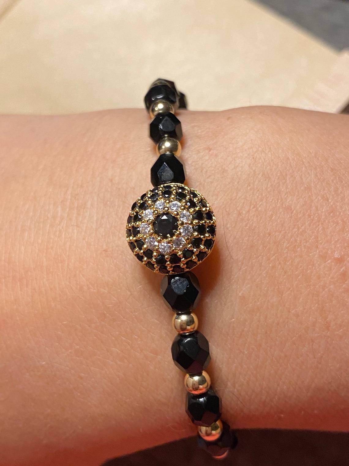 Evil Eye Azabache Bracelet Adult/available in GOLD or SILVER - Etsy