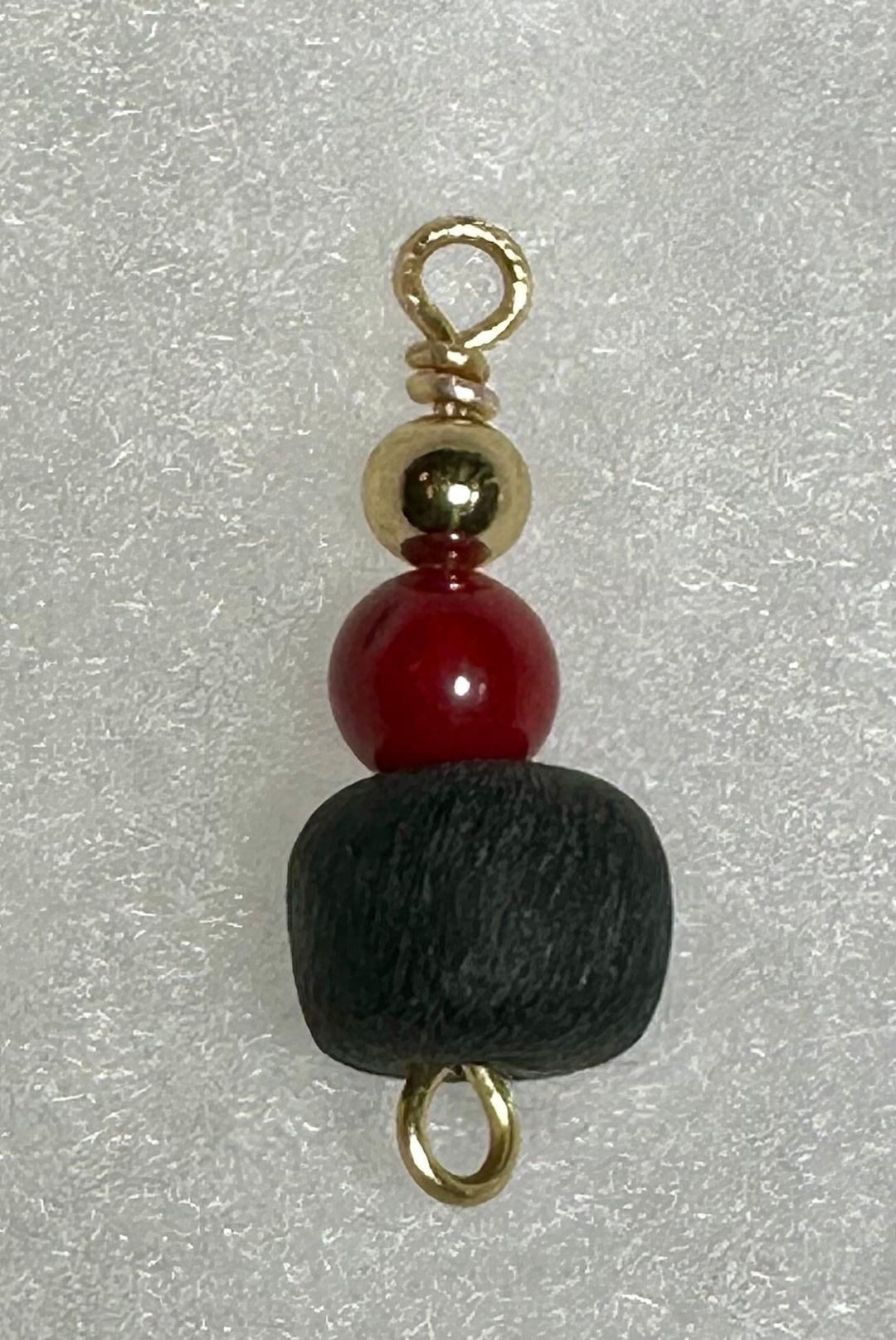 LARGE!! AZABACHE (JET) & Red Coral Pendant - Etsy
