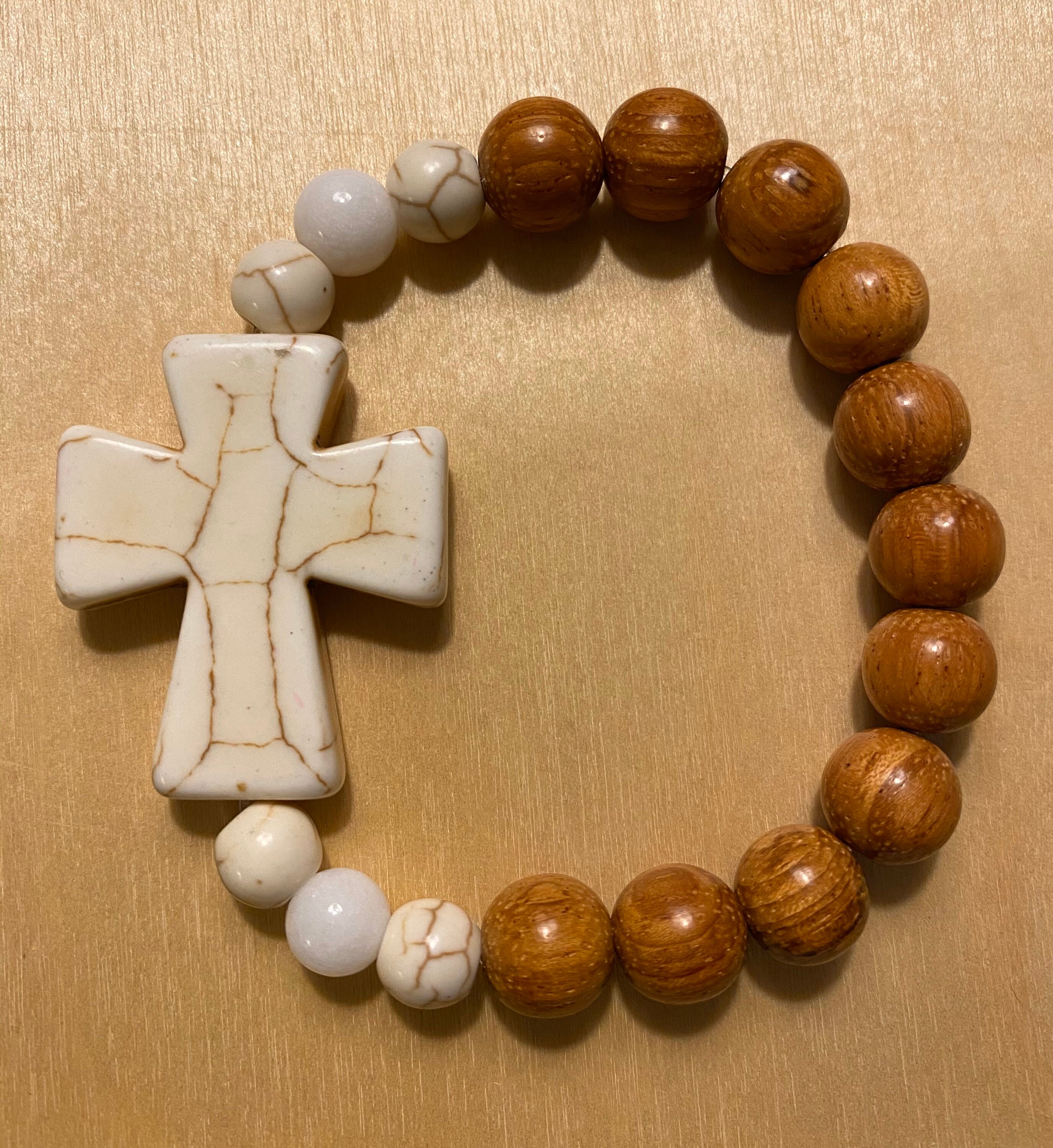 Pulsera Cruz Turquesa Blanca - Etsy España