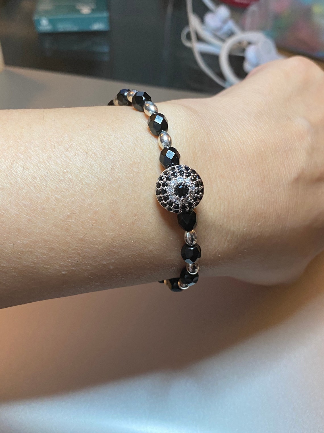 Evil Eye Azabache Bracelet Adult/available in GOLD or SILVER - Etsy