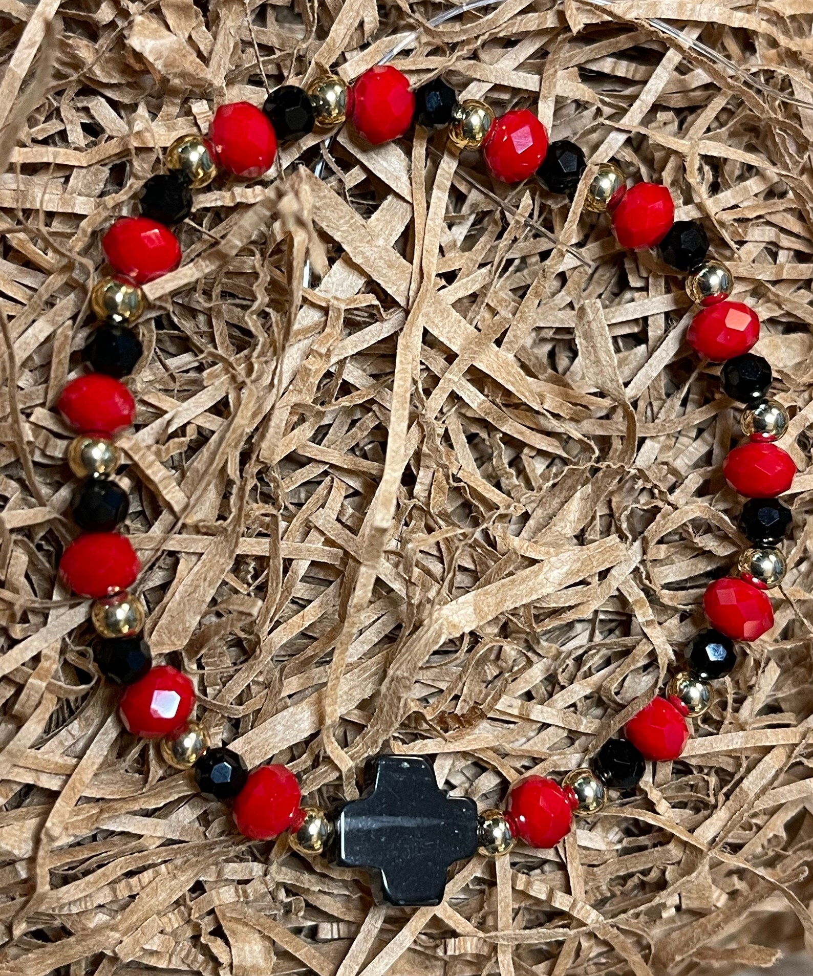 Faceted Jet & Coral-azabache Bracelet/protection/grounding | Etsy