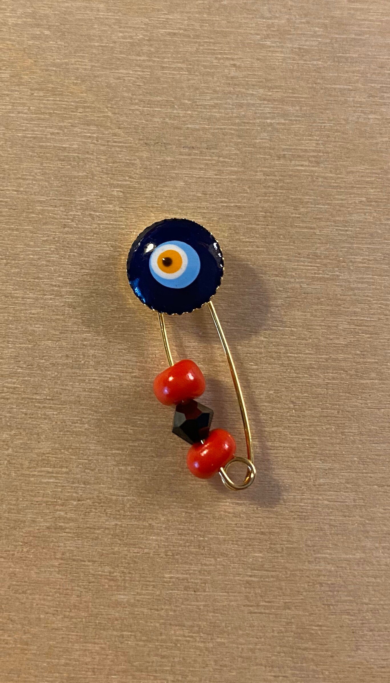 Evil Eye Azabache Pin. Blue OR Pink. Gold-toned. - Etsy