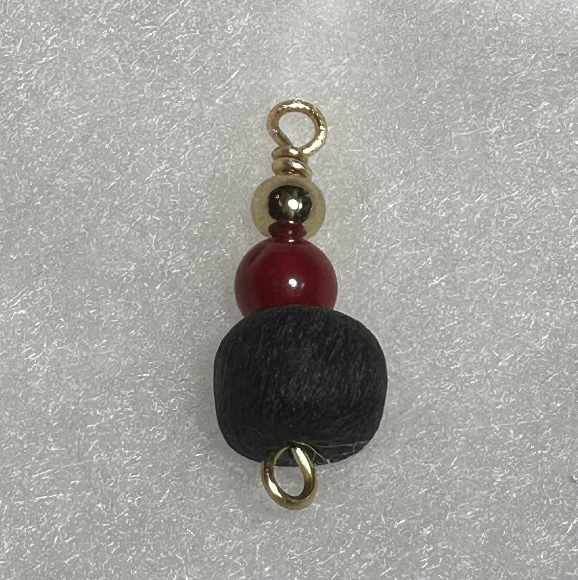 Azabache JET & Red Coral Pendant-only - Etsy