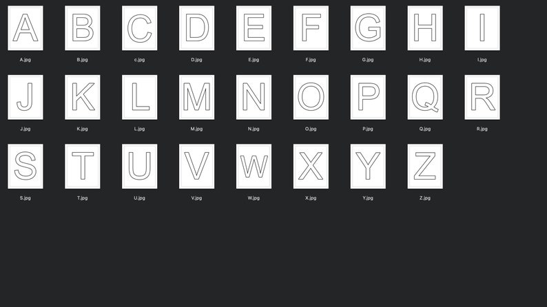 26 Printable Flashcards, ABC Capital Letters Full Alphabet, Individual ...