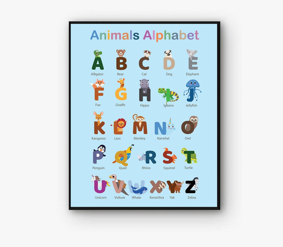 ABC Poster, Animal Alphabet Poster Wall Art , Woodland Nursery Decor ...