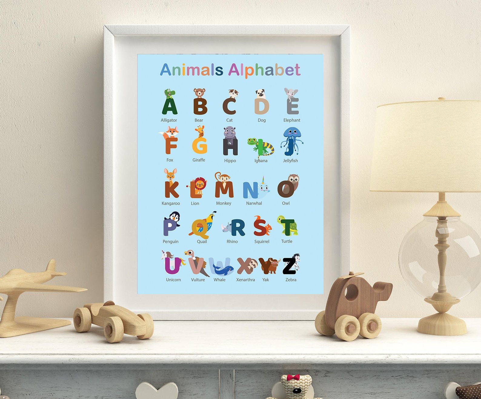 ABC Poster, Animal Alphabet Poster Wall Art , Woodland Nursery Decor ...