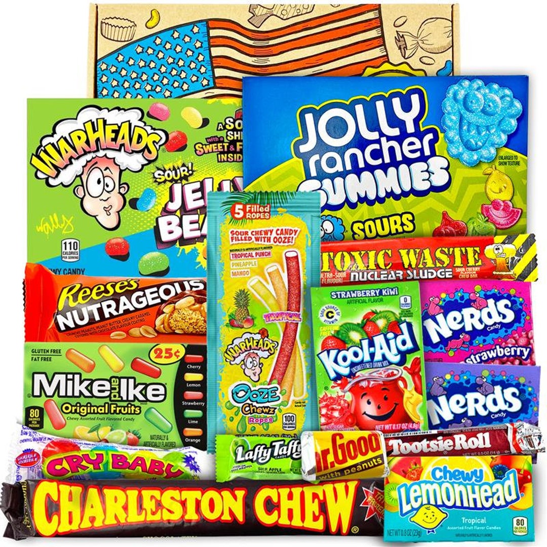 American Candy Box Hamper American Sweets and Chocolate Bar Gift Box ...