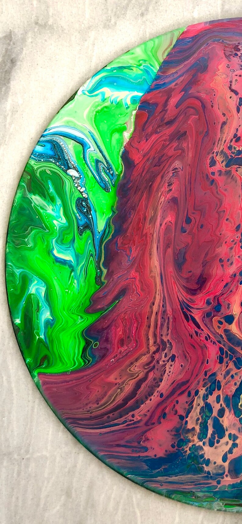 ELEMENTAL EARTH Custom Acrylic Paint Pour Psychedelic Record - Etsy