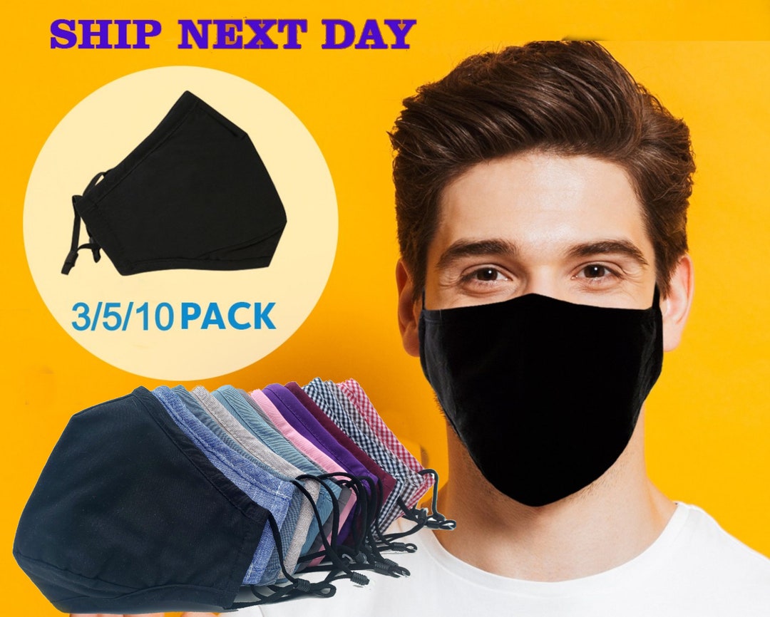 Face Mask With Nose Wire Filter Pocket Anti Fog Premium Cotton Reusable ...