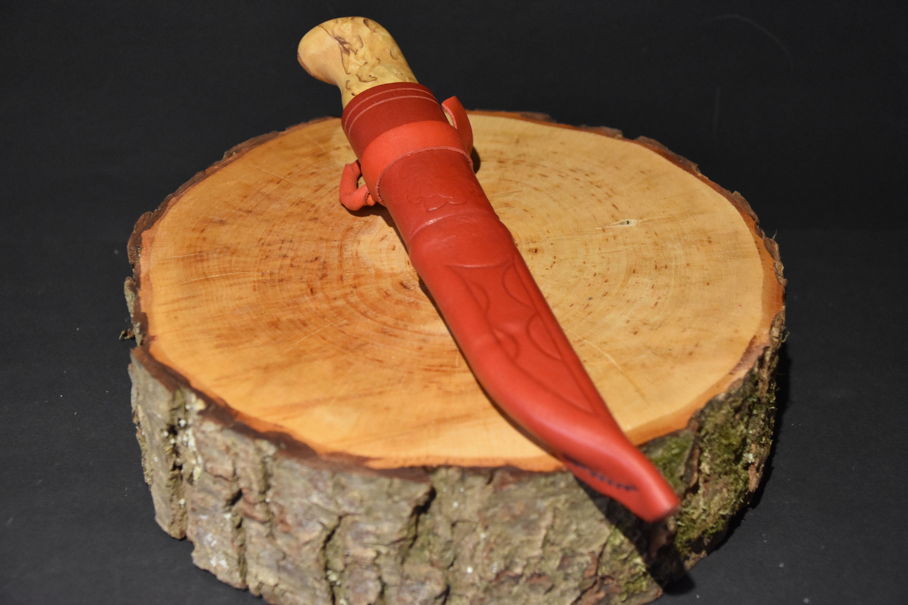 Finn Knife Puukko With Burl Birch Wood Handle - Etsy