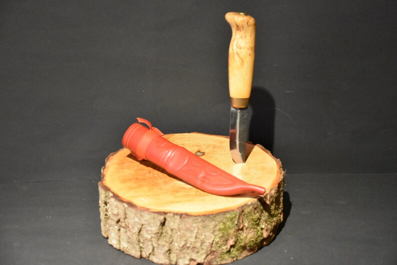 Finn Knife Puukko With Burl Birch Wood Handle - Etsy