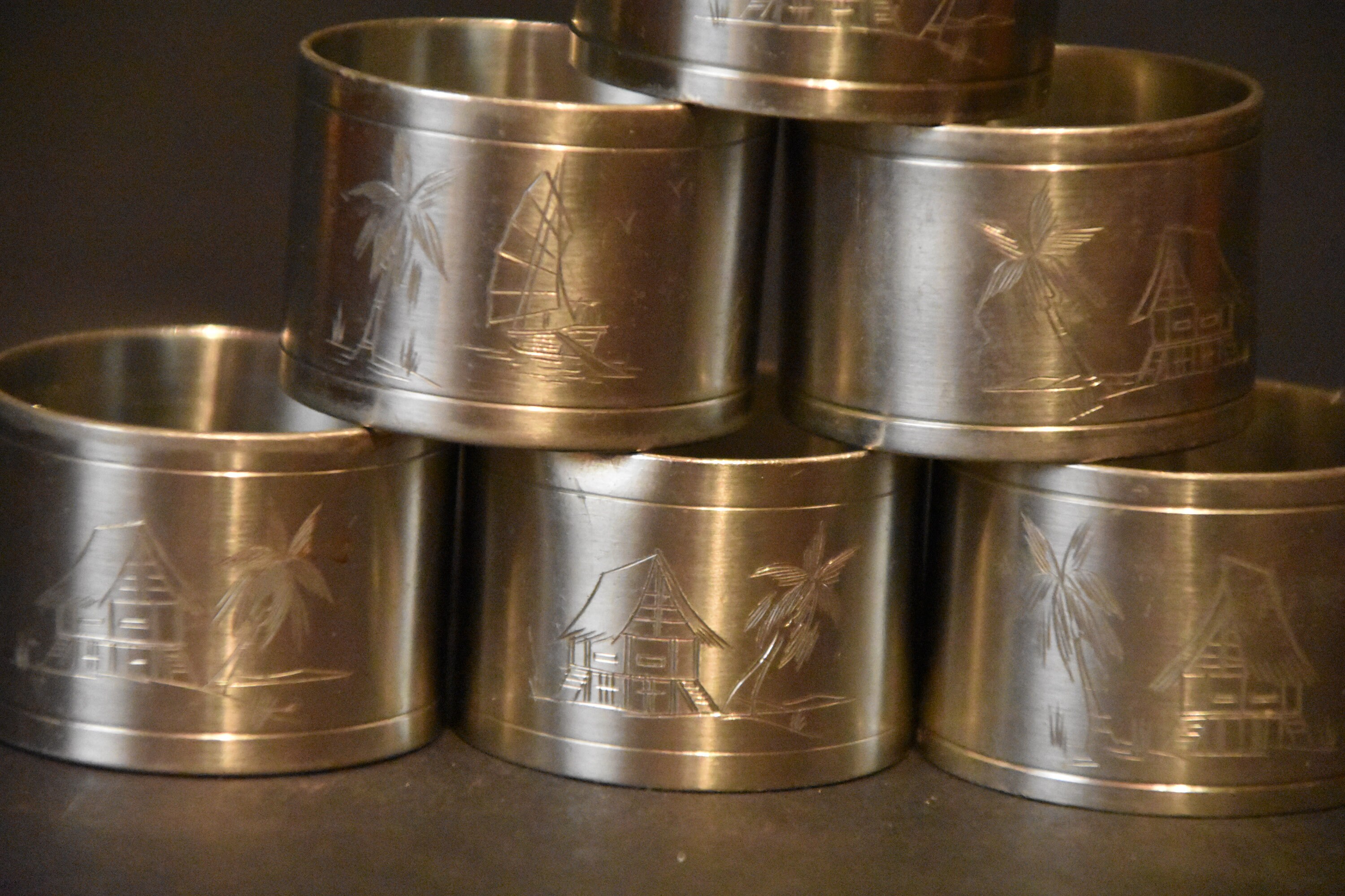 6 Napkin Rings From Tin / Malaysia - Etsy UK