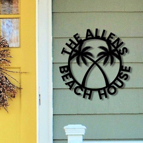 Beach House Personalized Metal Sign Customized With Name and | Etsy