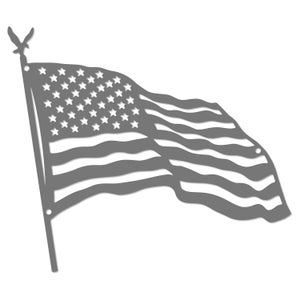 Waving American Flag Metal Wall Sign Patriotic Metal Wall Art Made in ...