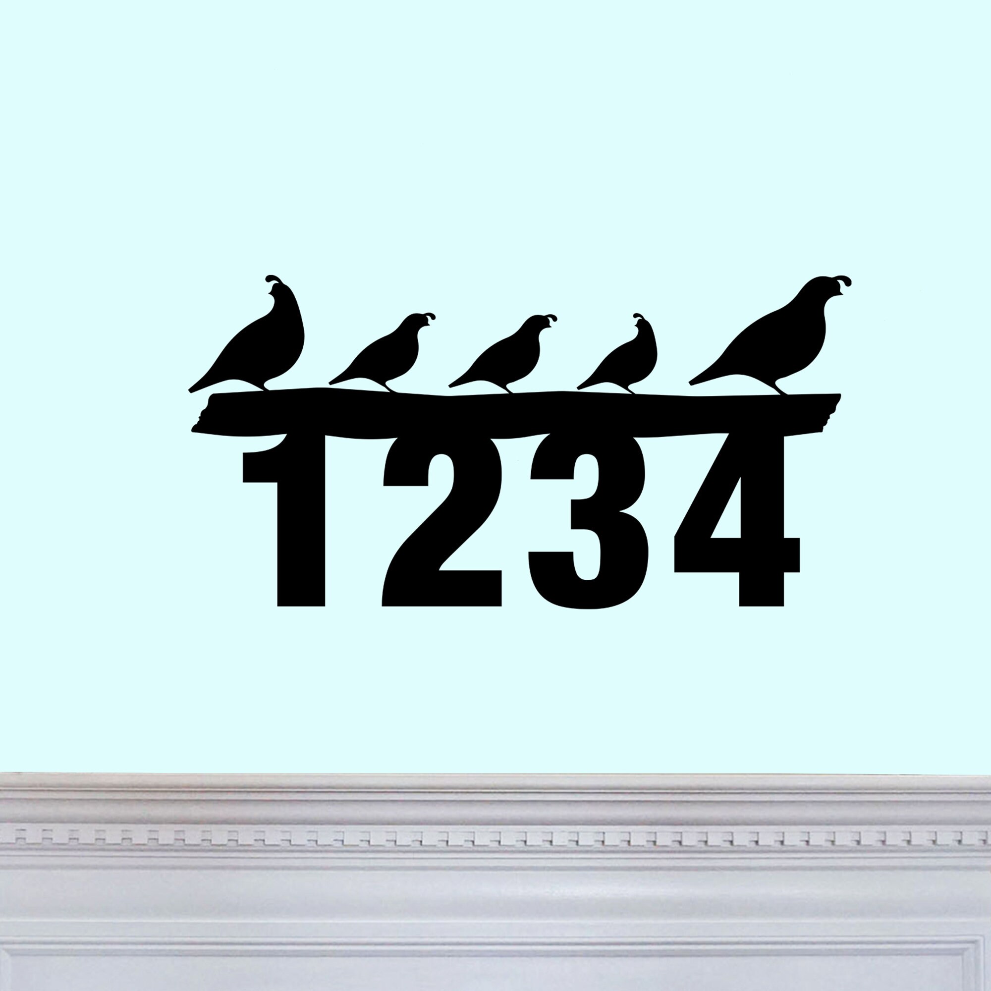 Quail Metal House Number Sign Quail Family Address Plaque - Etsy