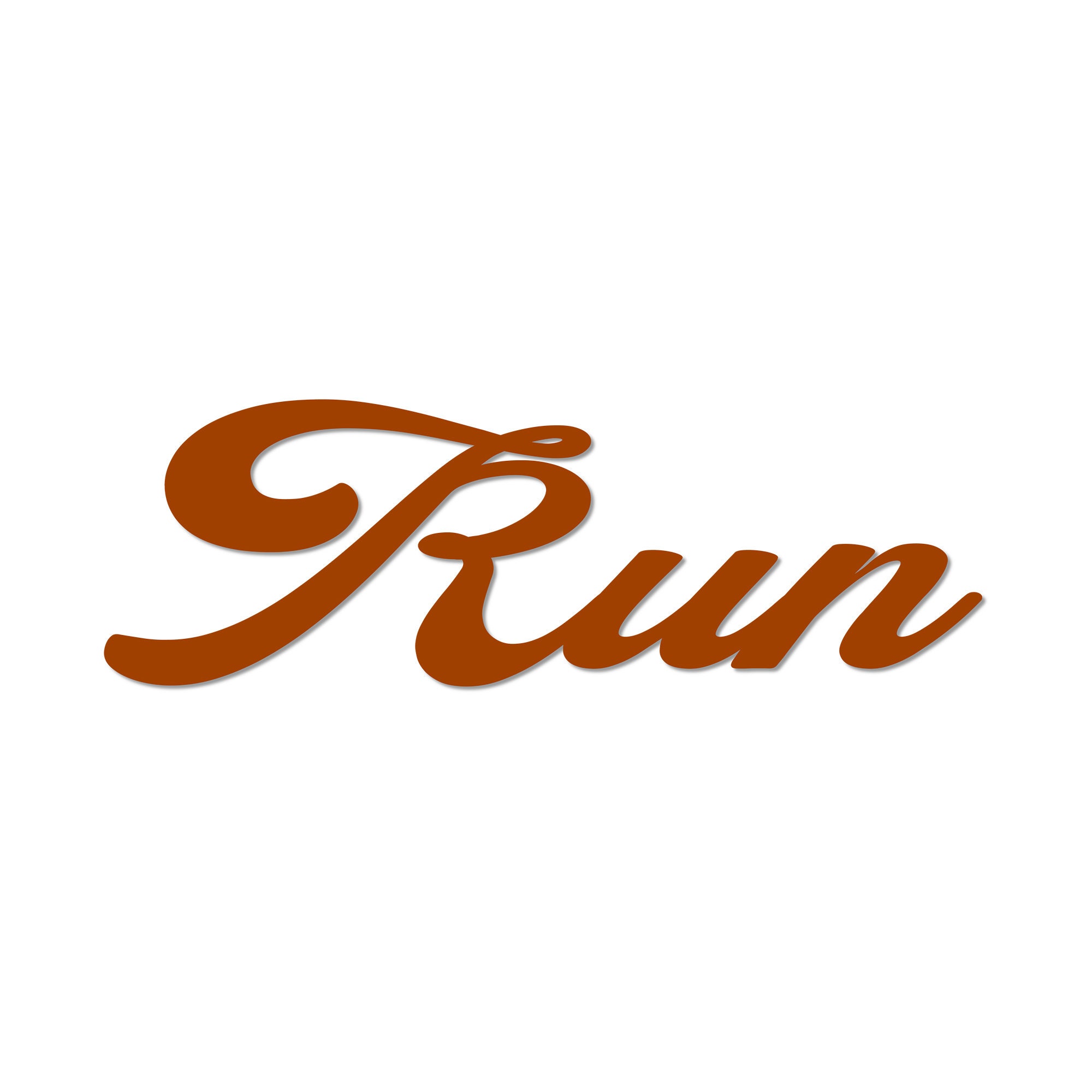 Run Cursive Wall Sign Motivational Metal Word Sign Metal - Etsy UK