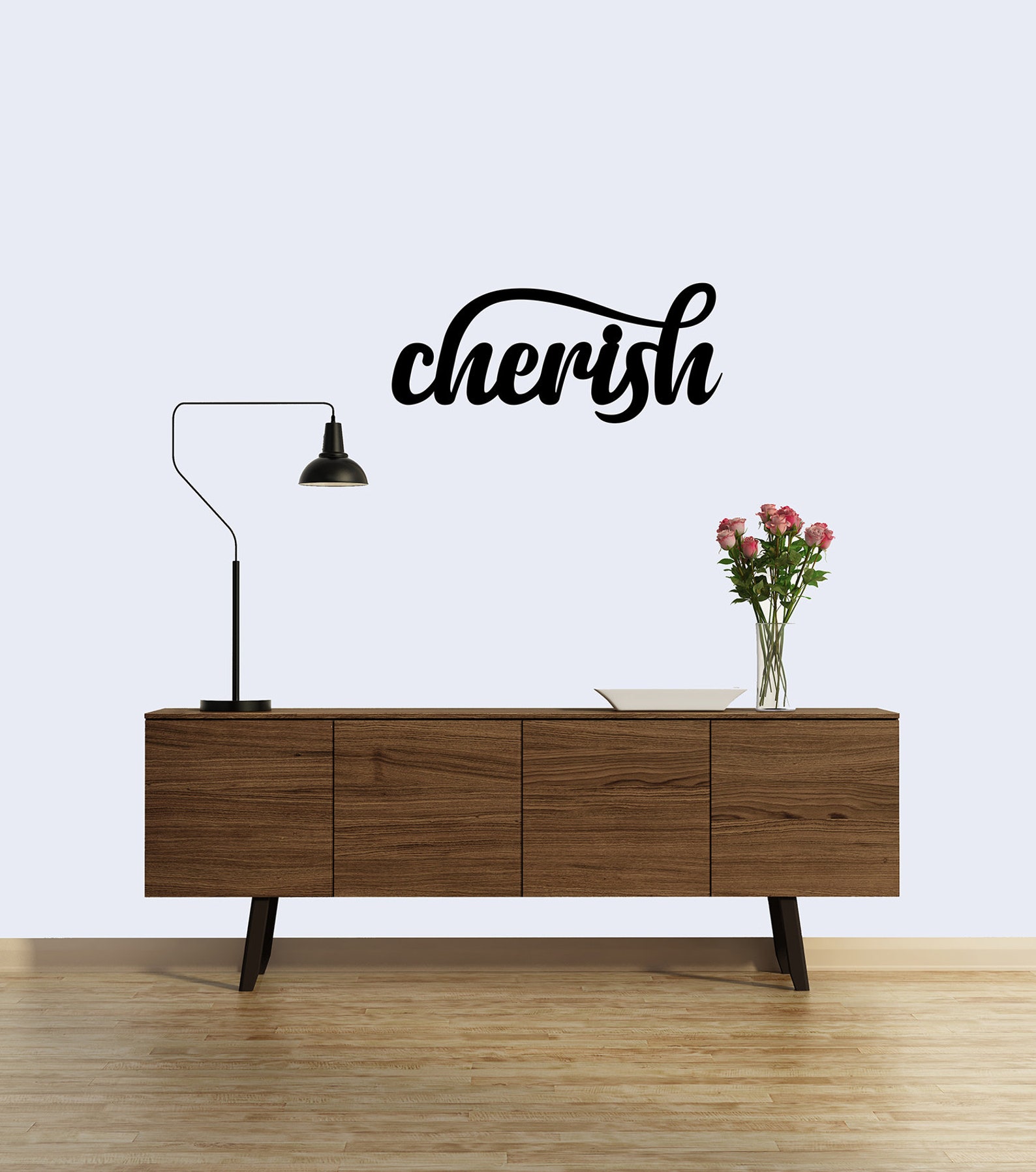 Cherish Script Metal Word Sign Rustic Metal Sign Cursive - Etsy