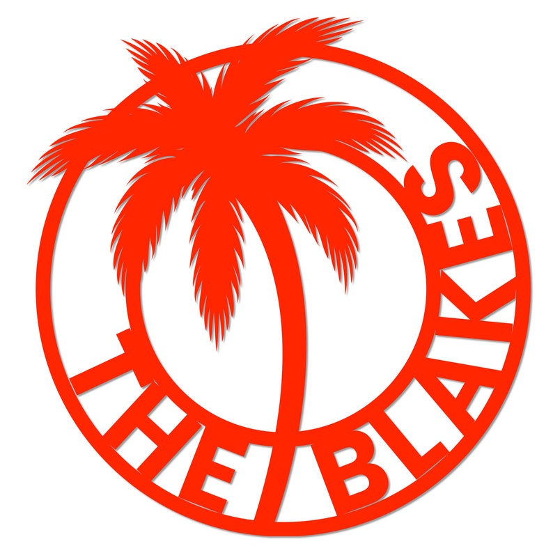 Round Palm Tree Themed Metal Sign / Personalized Metal Wall | Etsy