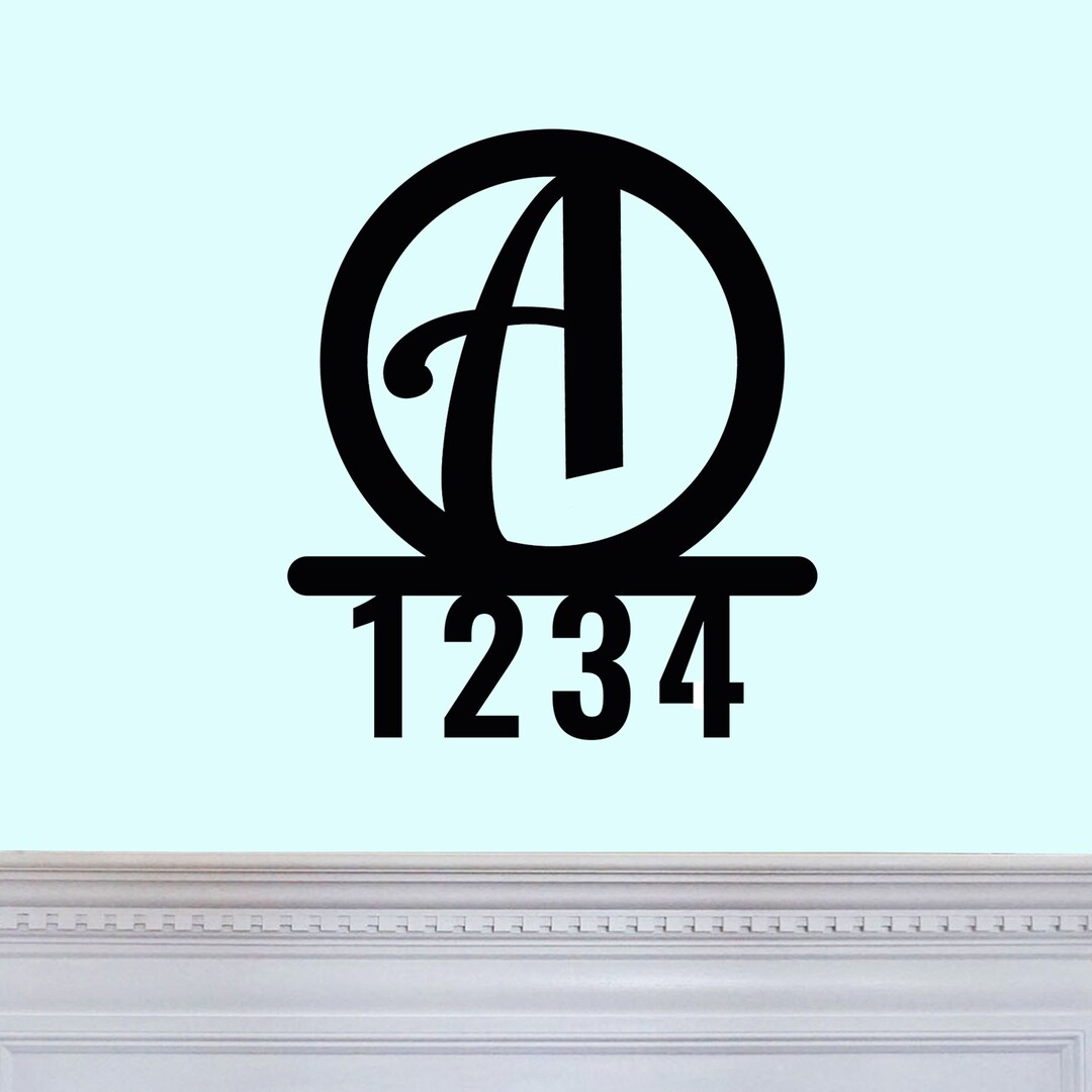 Metal Monogram House Number Steel Personalized Metal Wall Sign Wall Art ...