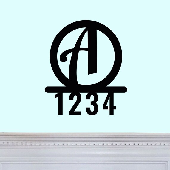 Metal Monogram House Number Steel Personalized Metal Wall Sign - Etsy