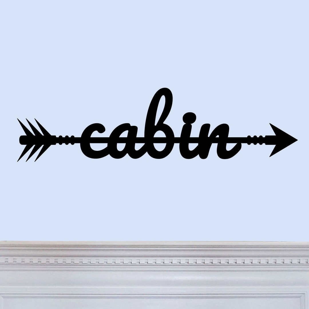 Cabin With Directional Arrow Metal Sign Arrow Decorative - Etsy