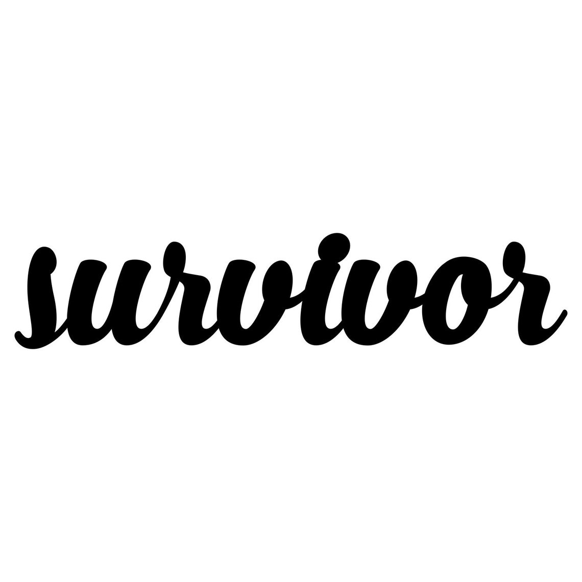 Survivor Metal Word Sign 13 Colors Cursive Home Decor Sign - Etsy.de