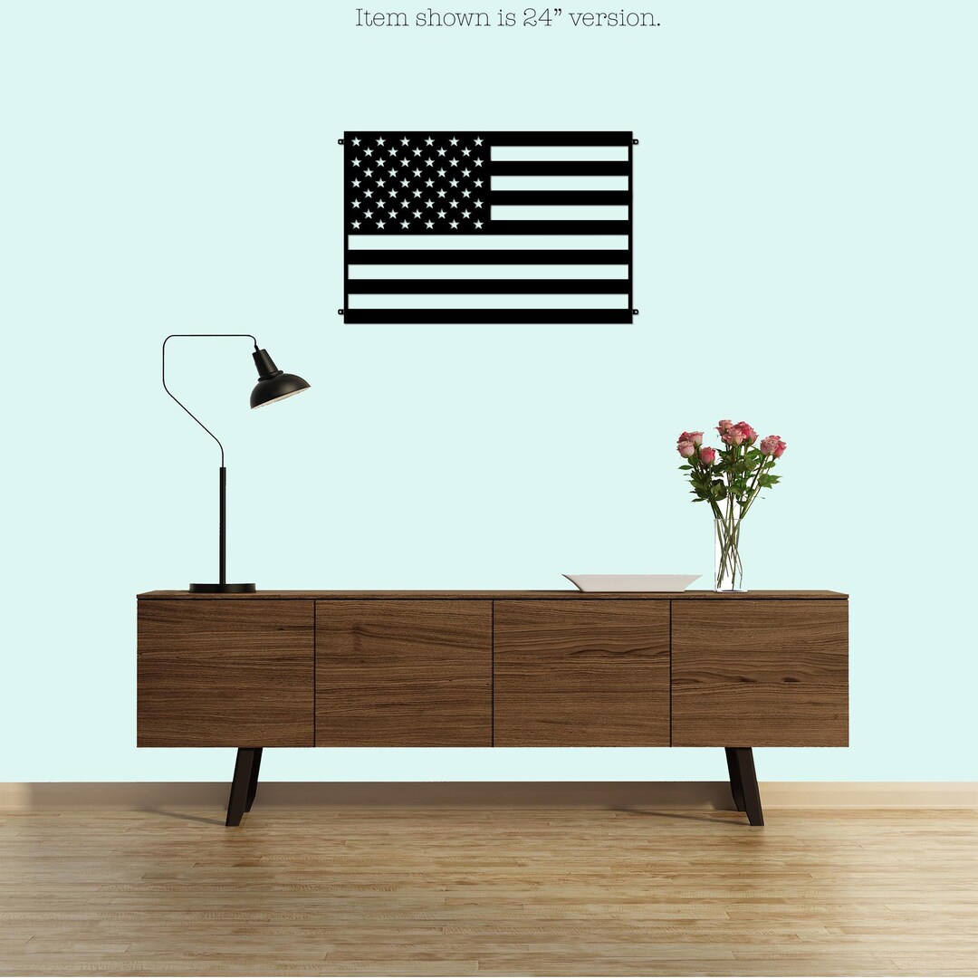 Metal American Flag Wall Sign 13 Colors Patriotic Metal Home Decor ...