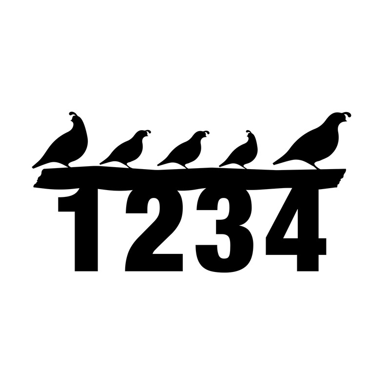 Quail Metal House Number Sign Quail Family Address Plaque - Etsy Ireland