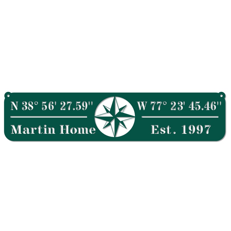 Custom GPS Coordinates Metal Sign Personalized Longitude | Etsy