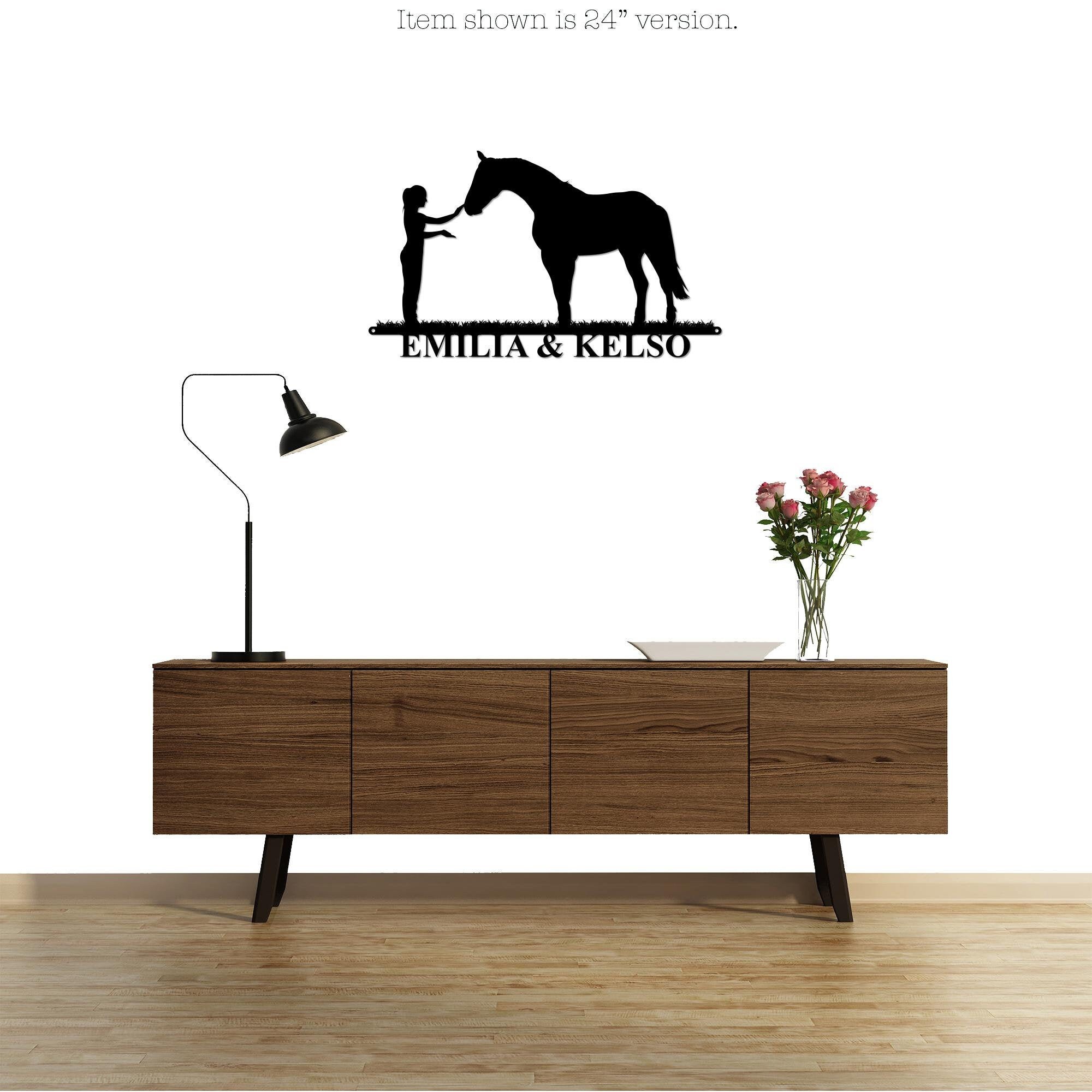 Personalized Horse and Rider Metal Sign Custom Stall Sign of - Etsy