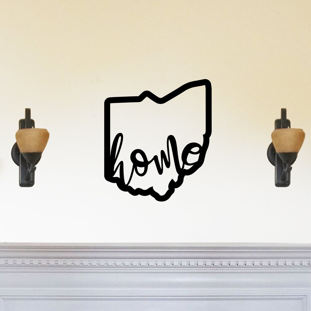 Ohio Home State Silhouette Solid Steel Home Decor Decorative Accent ...