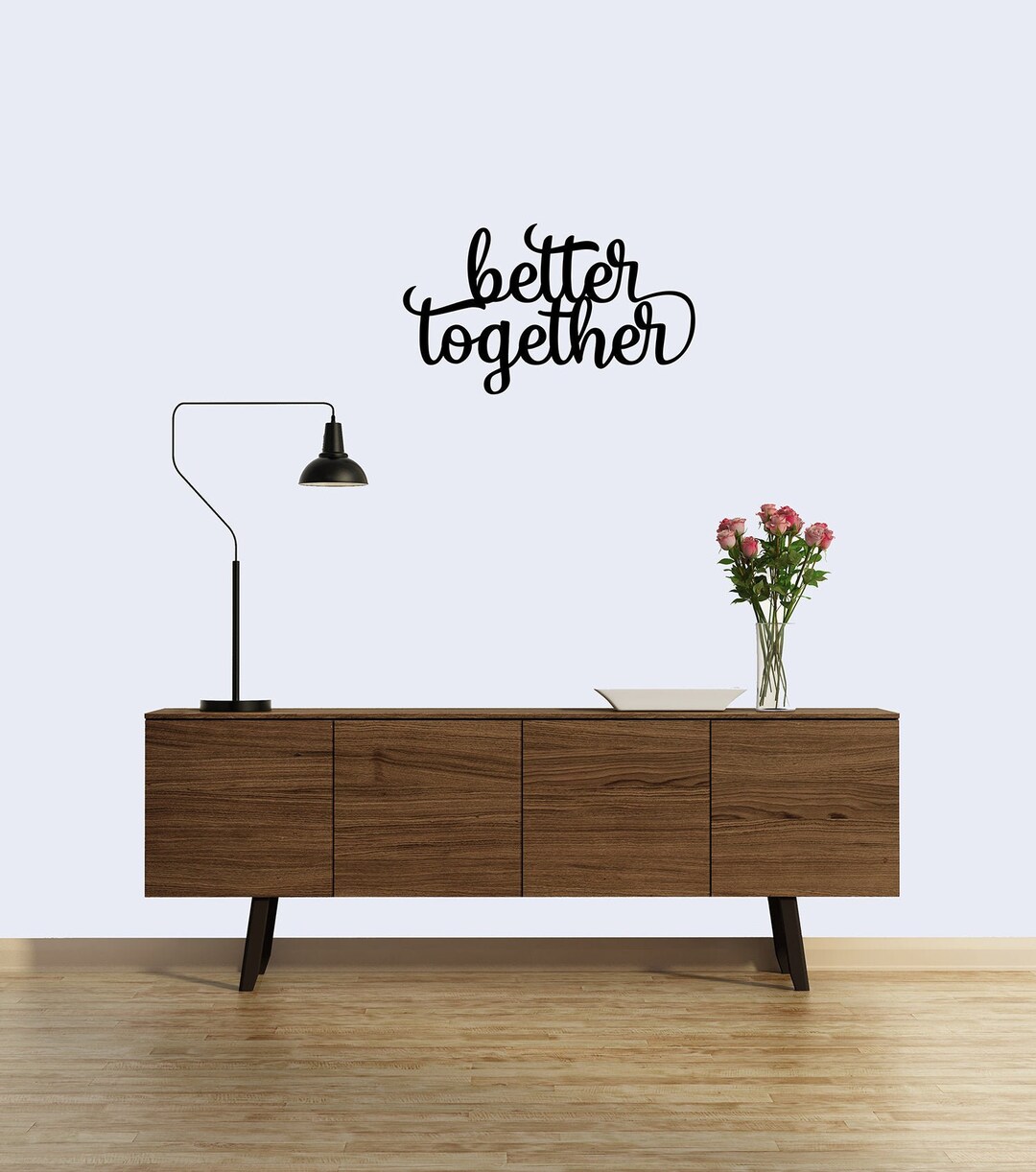 Better Together Script Metal Word Sign Rustic Metal Sign Cursive ...