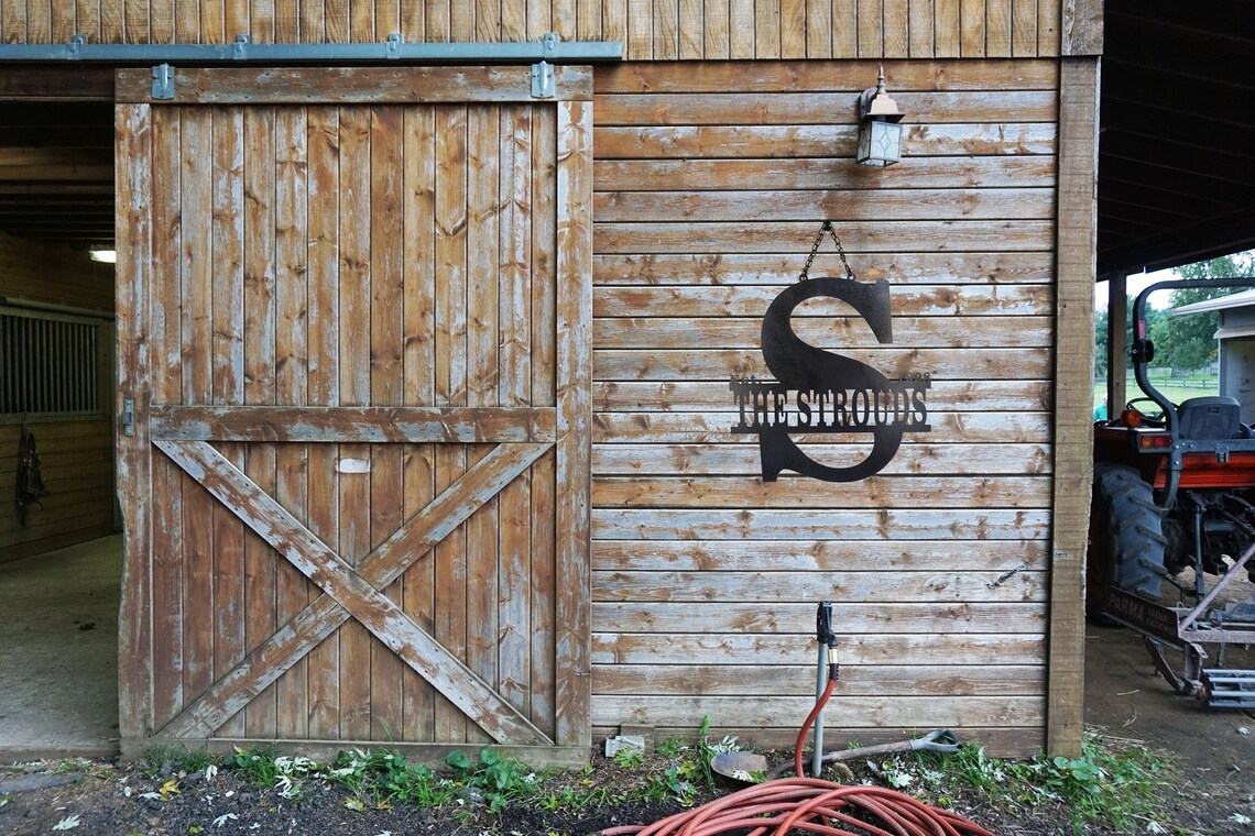 Personalized Monogram Metal Sign with Est Year 3 Colors | Etsy