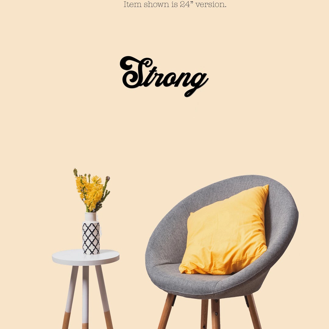 Strong Cursive Wall Sign Motivational Metal Word Sign Metal Cursive ...