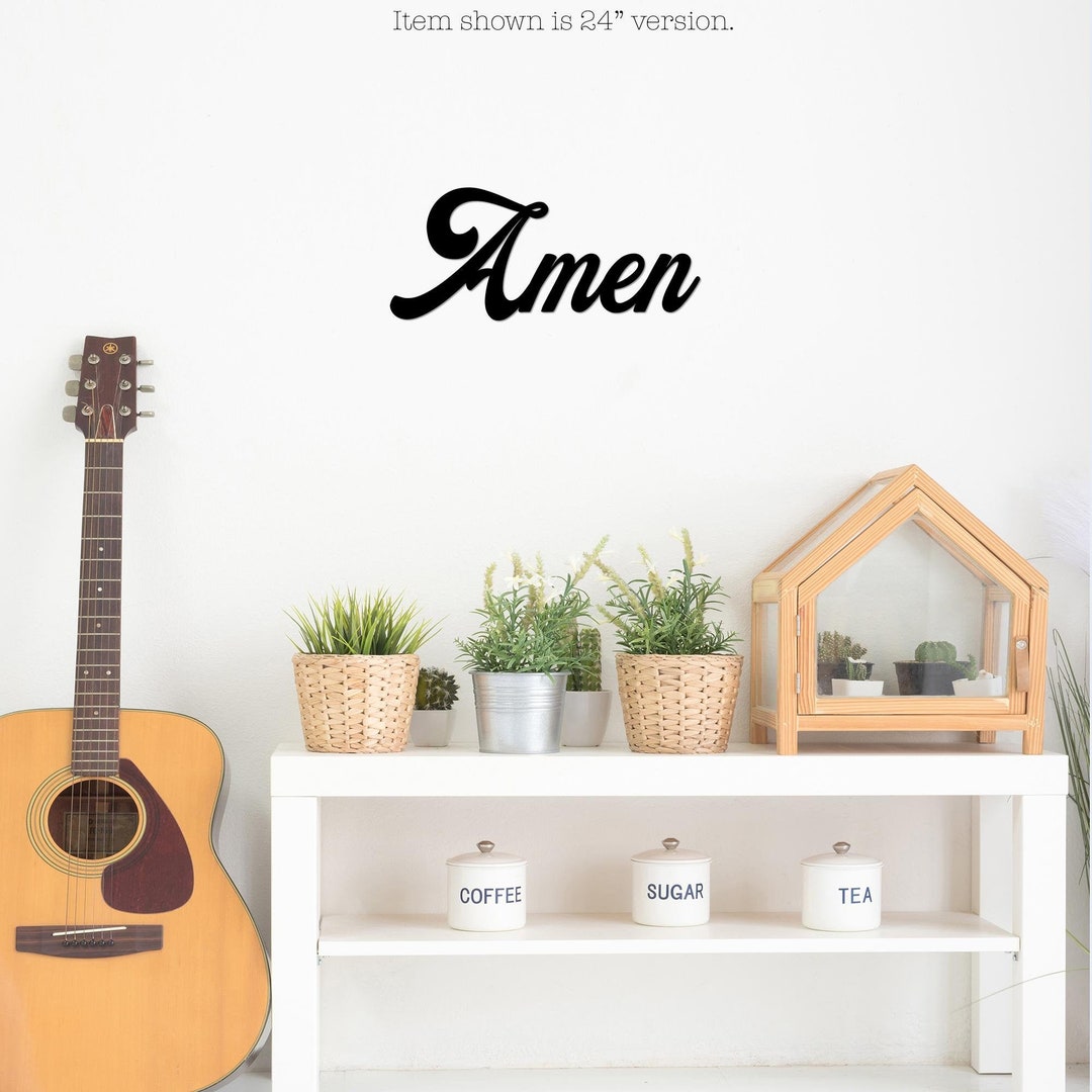 Amen Cursive Metal Wall Sign Christian Wall Art Spiritual Wall Decor ...