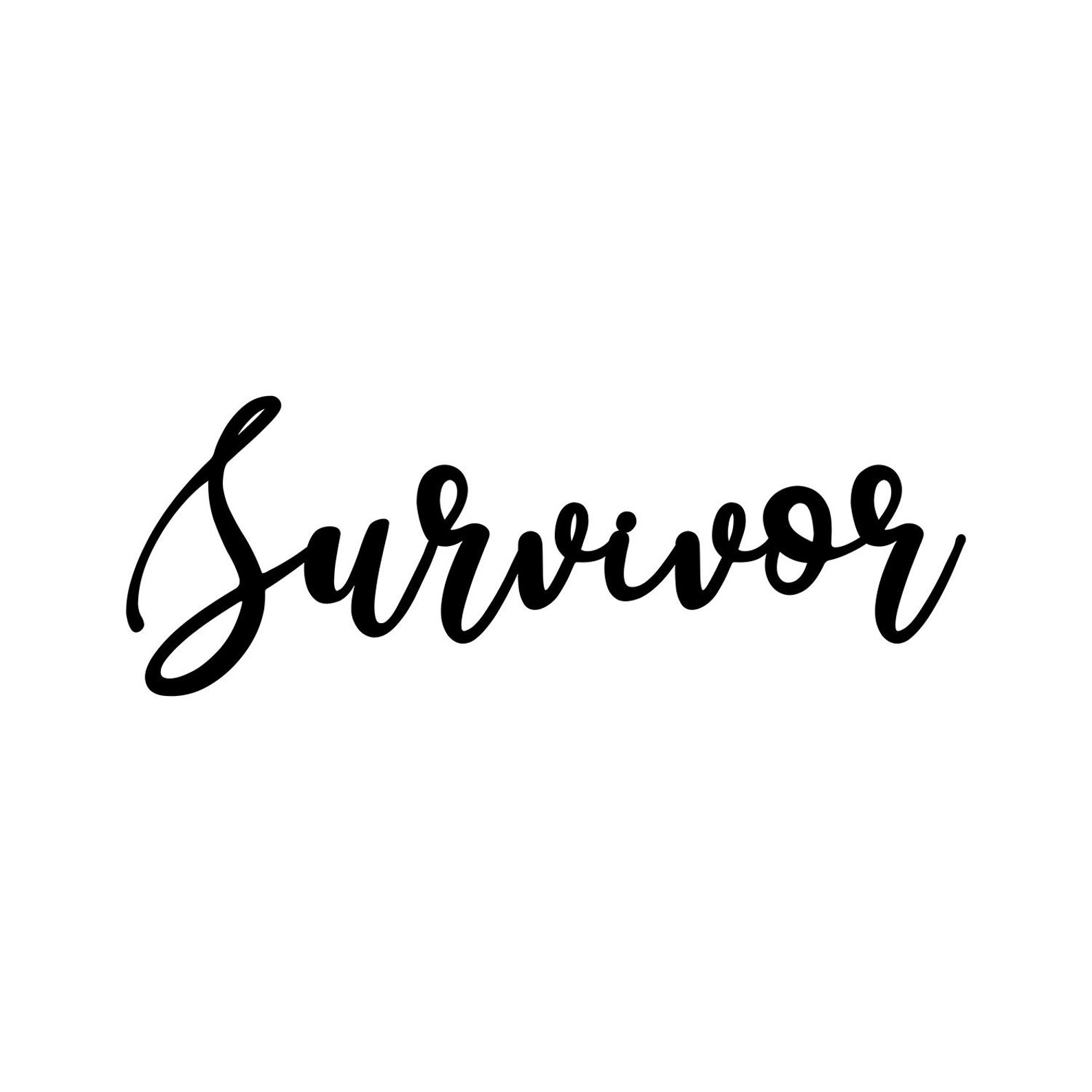 Survivor Script Metal Word Sign 13 Colors Cursive Home | Etsy