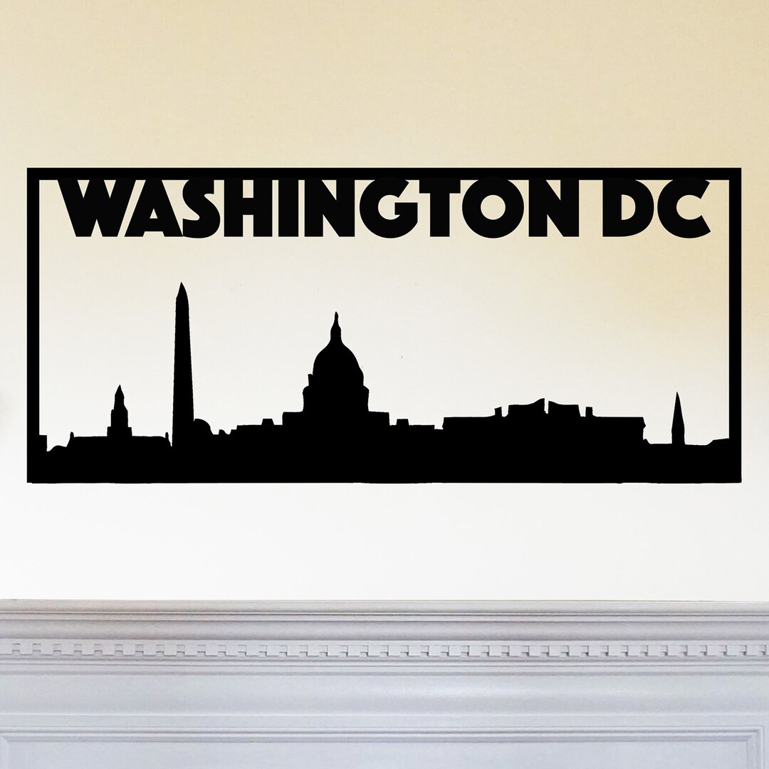 Washington DC City Skyline Landscape Metal Sign Skyline Silhouette Home ...