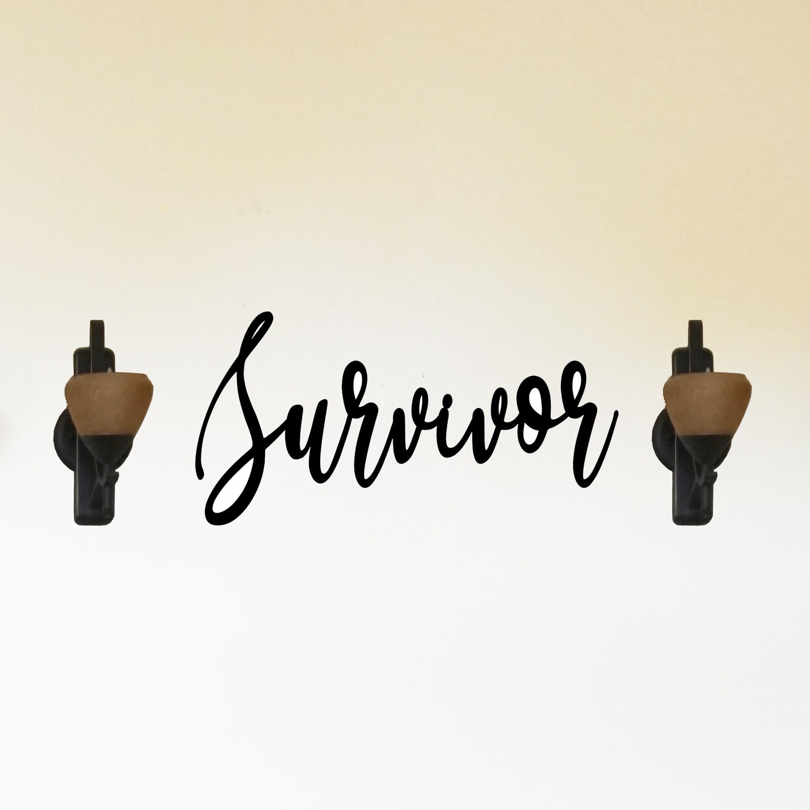 Survivor Script Metal Word Sign 13 Colors Cursive Home | Etsy